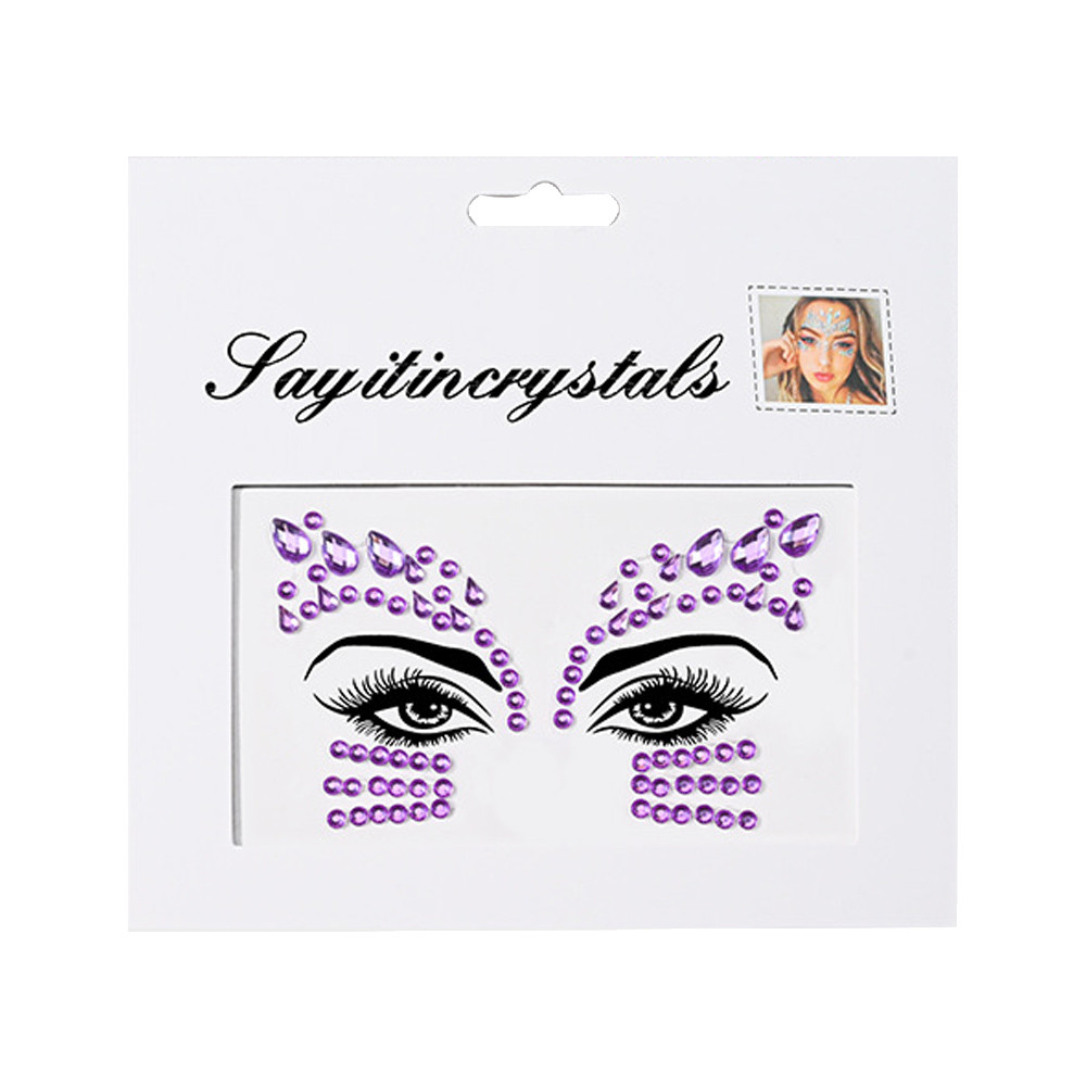 Shiny Rhinestones Eyebrow Gems Sticker Face Jewels Tattoo 3D Diamond ...