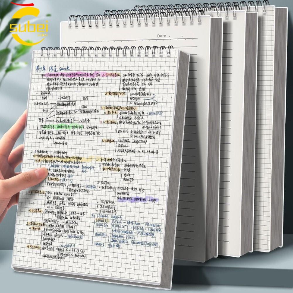 SUBEI1 Coil Notebook, A5/B5/A4 Grids/Blank/Horizontal Line Spiral ...