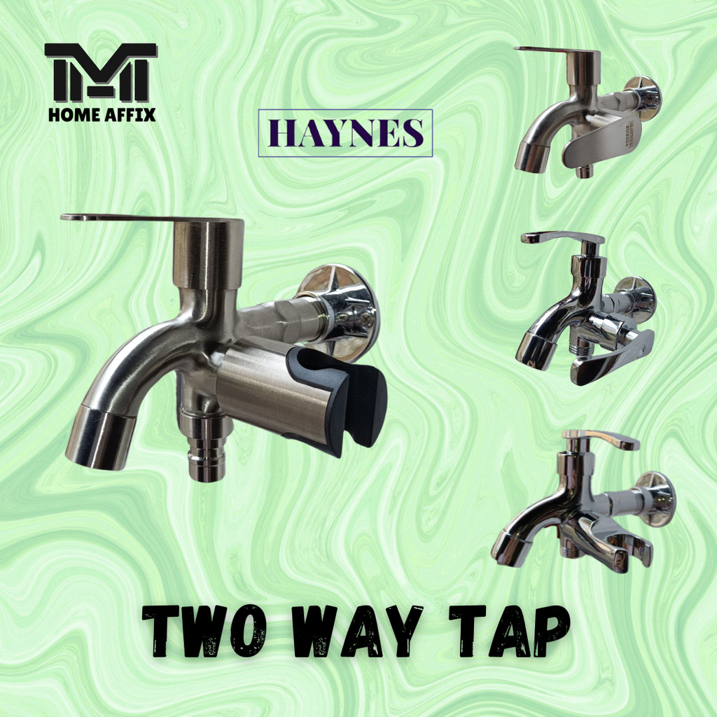 SUS304 & S/S201 WALL BIB TAP AND TWO WAY TAP WITH HOLDER | Shopee Malaysia