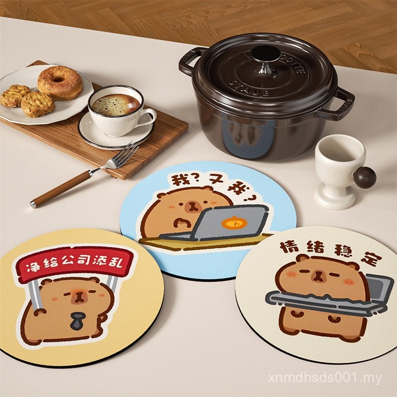[Corak gambar kartun dan animasi] Tikar meja, anti-melecur capybara ...