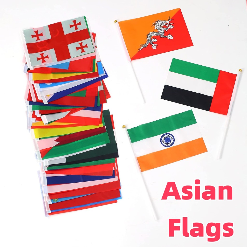 All Asian Country Flag Asia Small Hand Flag Thailand,Laos,Japan ...
