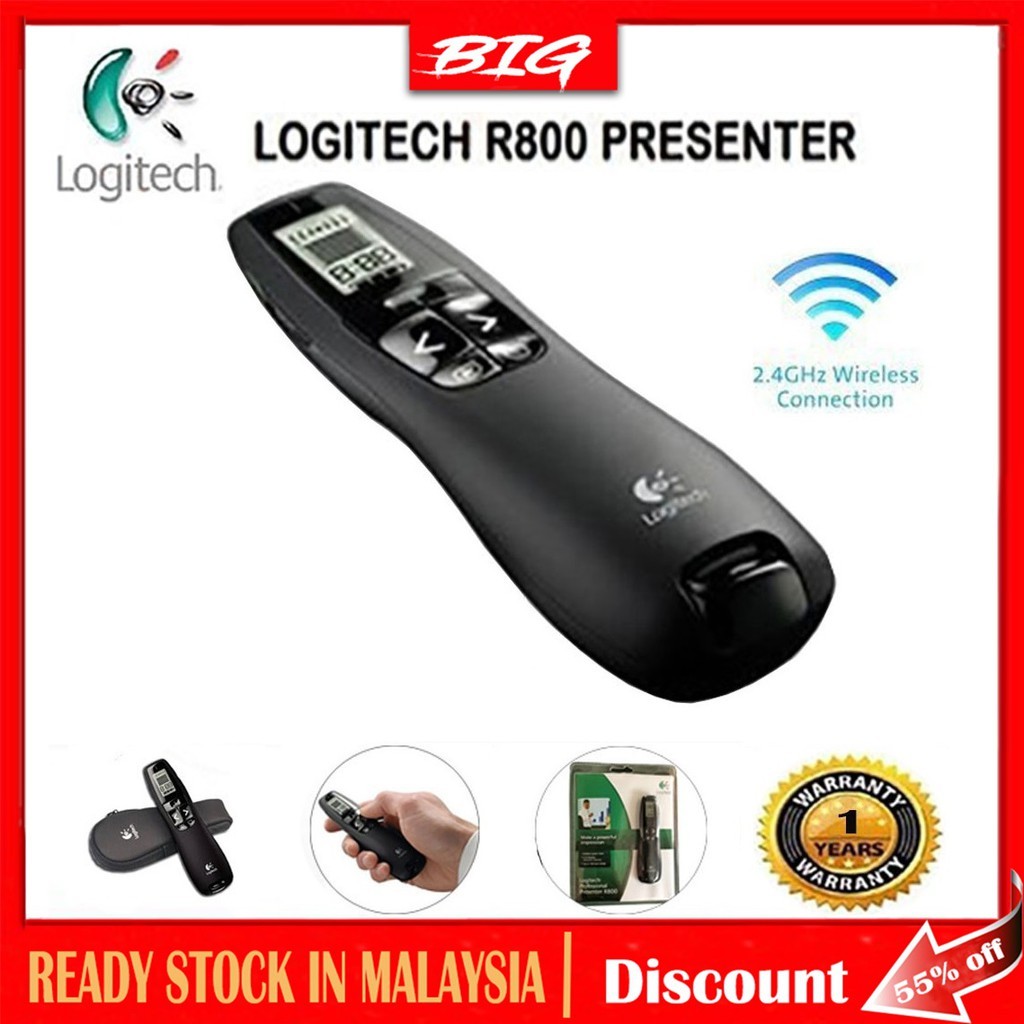 Logitech R800 Presenter Profesional Wireless Presenter With Laser Pointer Red Light | Shopee ...