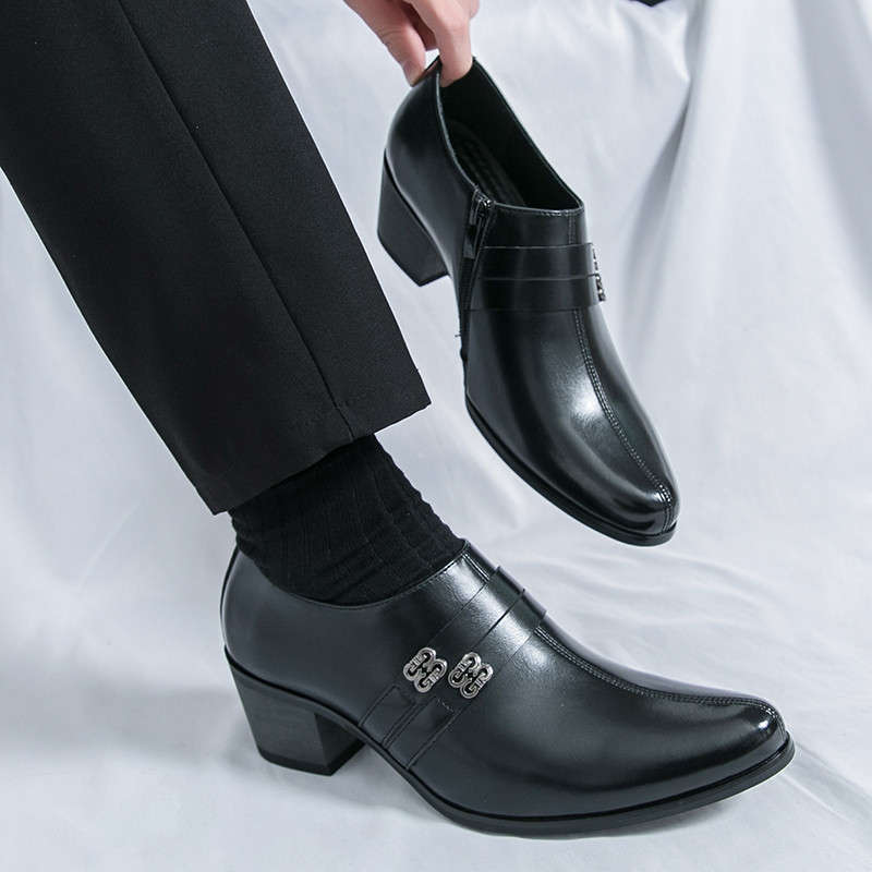 Hight Heel Business Shoes Leather Formal 38-46 Zip Wedding Career Work ...