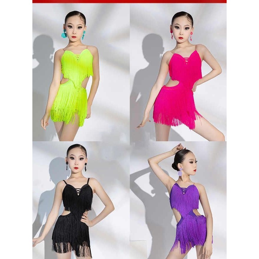 Children's Latin dance suits for girls and children's sleeve少儿拉丁舞服女儿童无袖 ...