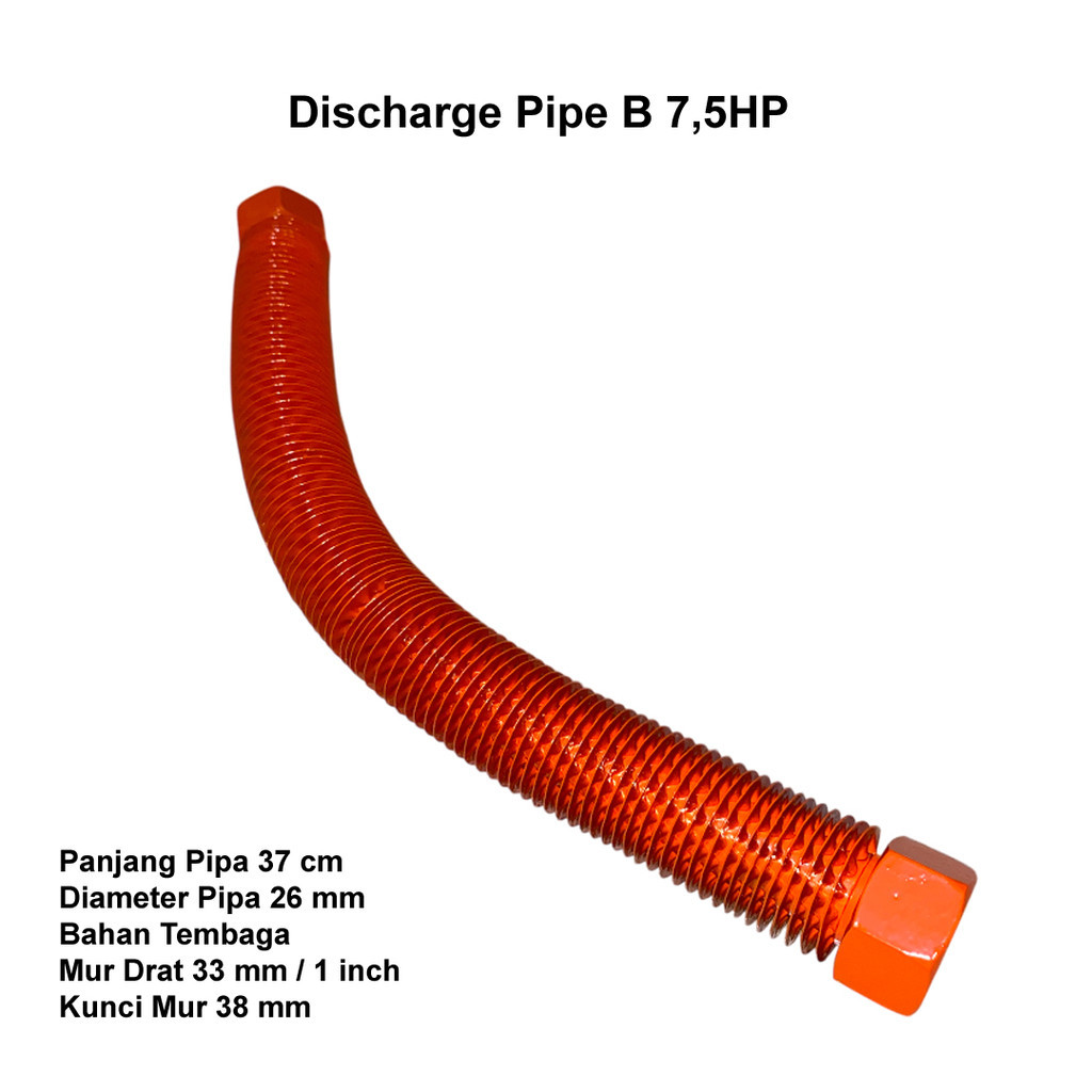 Discharge Pipe B 7,5HP 37CM Air Compressor Copper Pipe 7,5HP Compressor ...