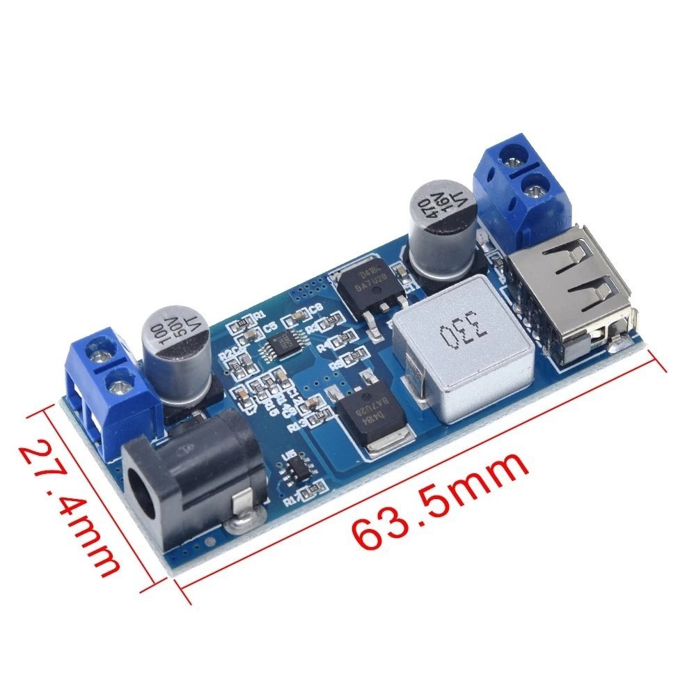 24V/12V to 5V Buck Converter USB Mobile Phone DC-DC Step-down Module LM2596S HW-688 HCW-P715 ...