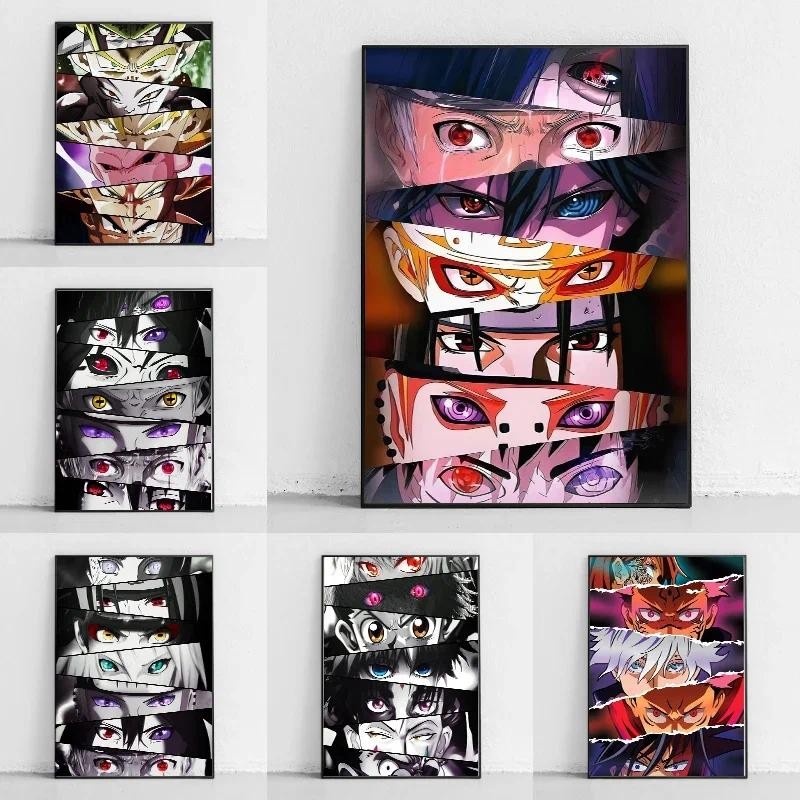 Poster kanvas cetak mata anime Jepun - Seni dinding anime klasik dengan ...