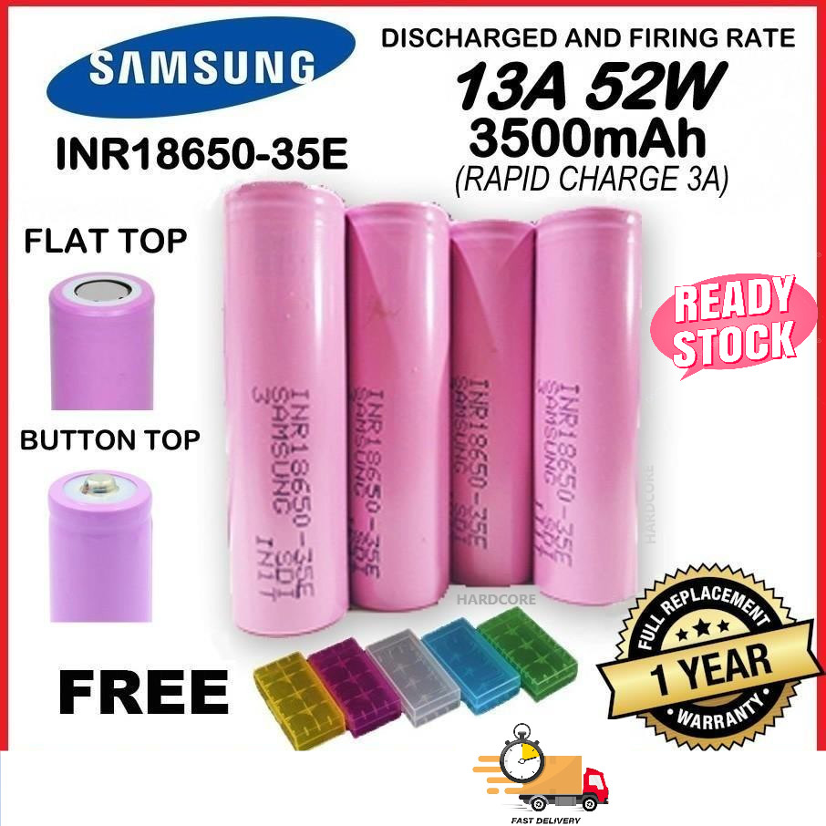 SAMSUNG 35E High Capacity High Drain Genuine KOREA Lithium Ion Li-ion ...