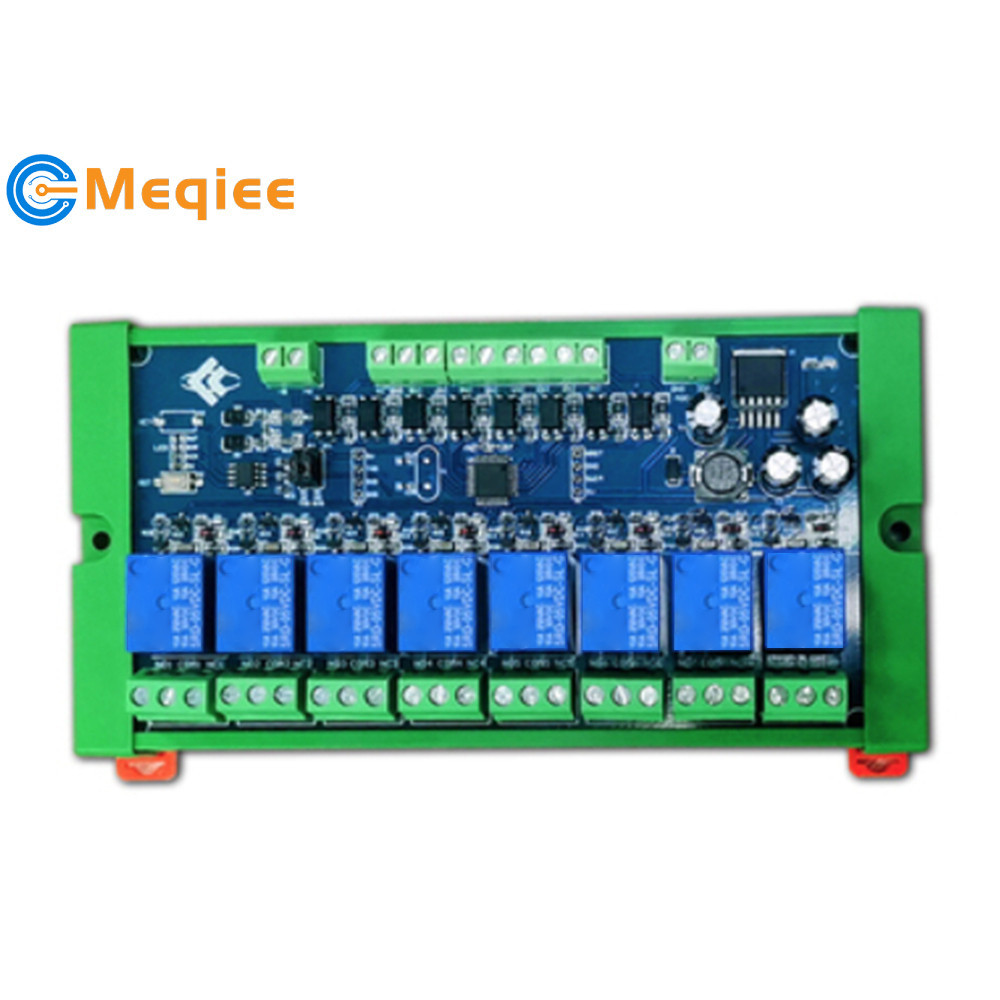 Modbus-Rtu 8-way relay module RS485/TTL communication with guide rails | Shopee Malaysia