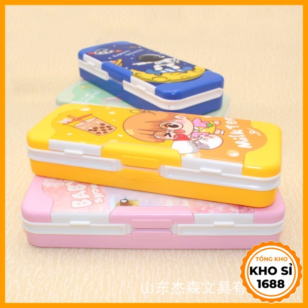 3-layer multi-purpose pen box with ruler set, smart plastic pen box for ...