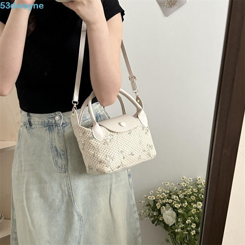 DWAYNE Crossbody Bag, With Handle Large Capacity Straw Bag, Fashion ...
