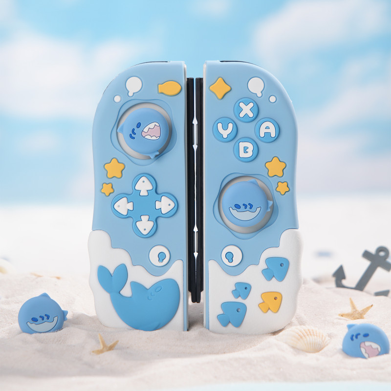 Geekshare Shark-themed Silicone Protective Case Joycon Silicone Case ...