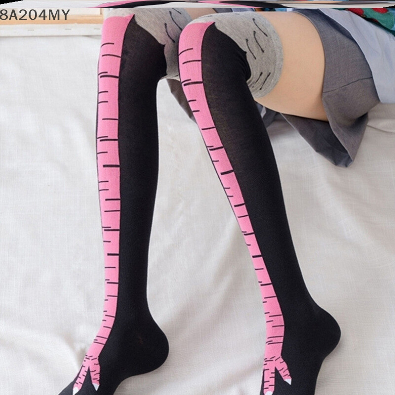 8A204 Chicken Paws Feet Socks Women Over The Knee Long Socks Funny ...