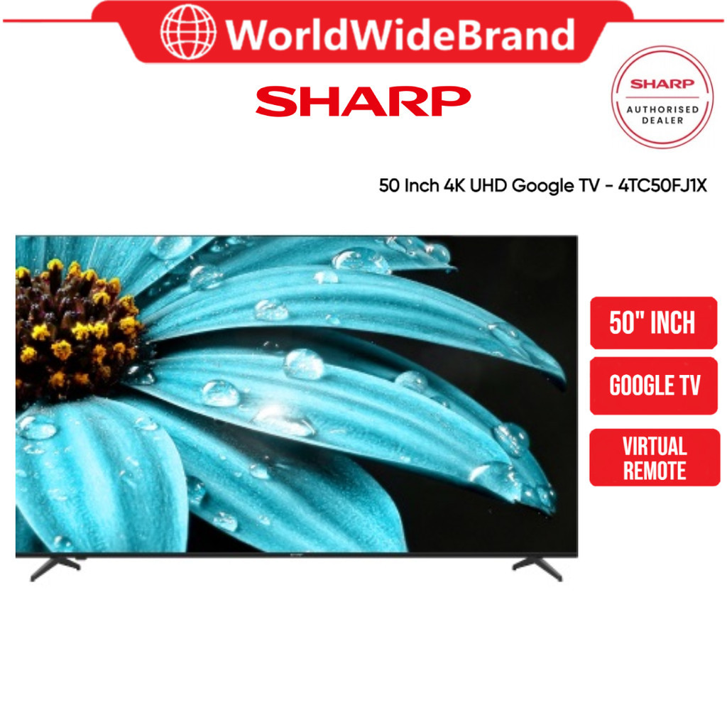 Sharp 50" INCH 4K UHD 4TC50FJ1X Google TV YouTube Netflix Google ...