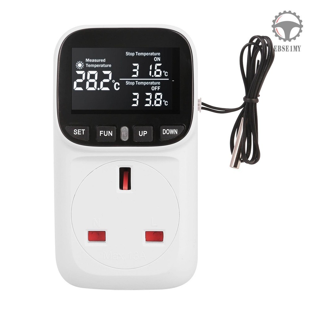 230V 13A Temperature Controller Socket High-Precision Digital Display Smart Thermostat Fish Tank ...