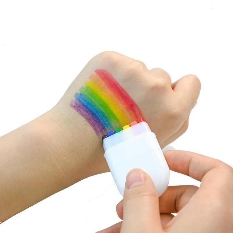 6-color Rainbow World Cup Face Paint, Body Painting Pen Face Paint Easy ...