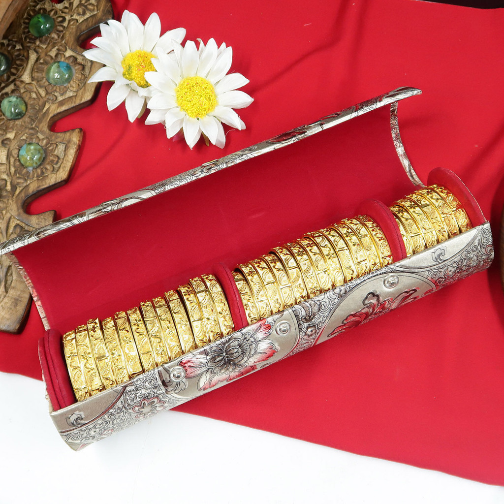 Wooden Velvet Single roll Bangles Box | 1 Rod | jewelry box organizer ...