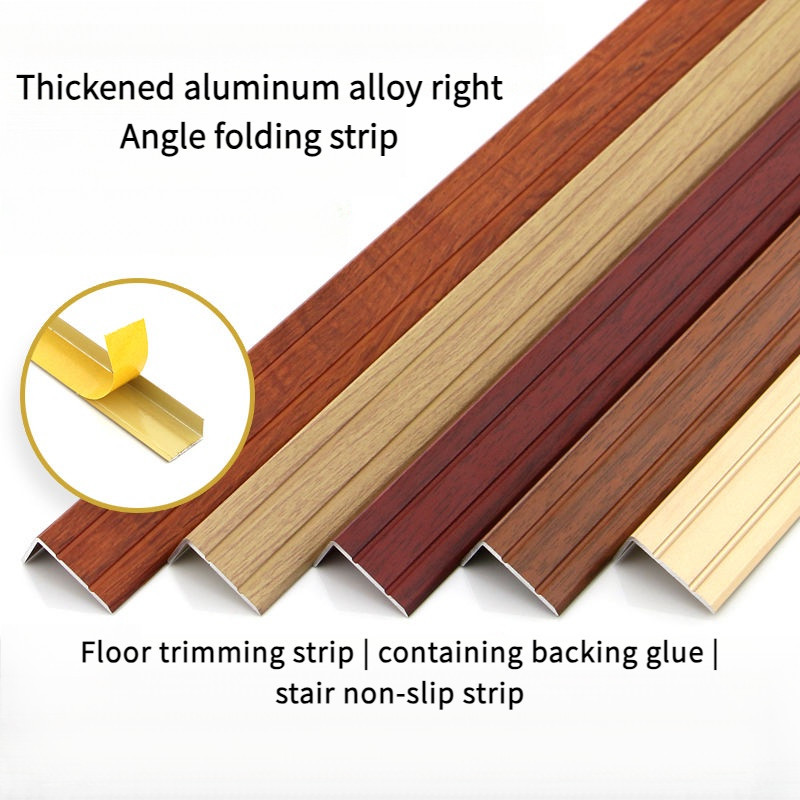 90cm Aluminum alloy L-shaped edge strip, wooden floor closing strip ...