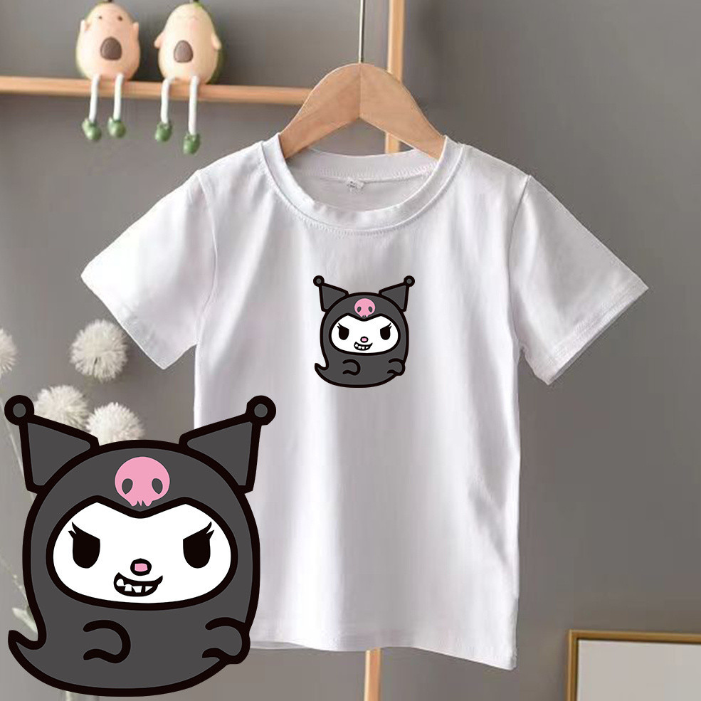 KUROMI KIDS Cute White Rabbit T Shirt Girl Kids Floating Kuromi T-Shirt ...
