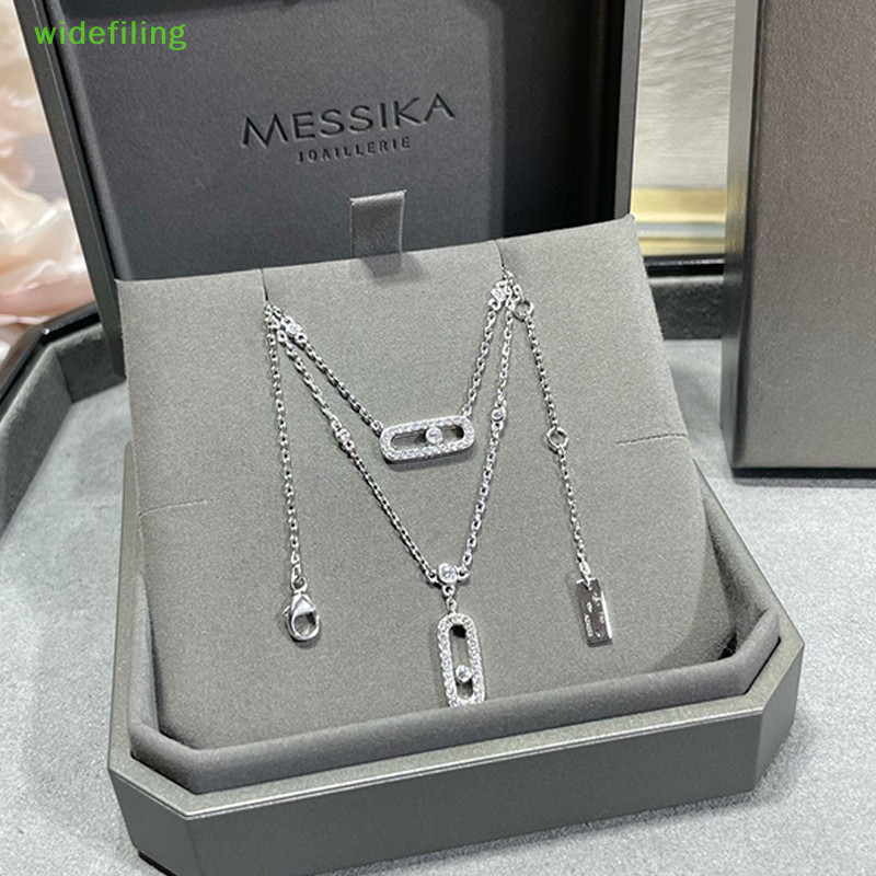 widefiling High Version Messika Three Diamond Necklace Sliding Full ...