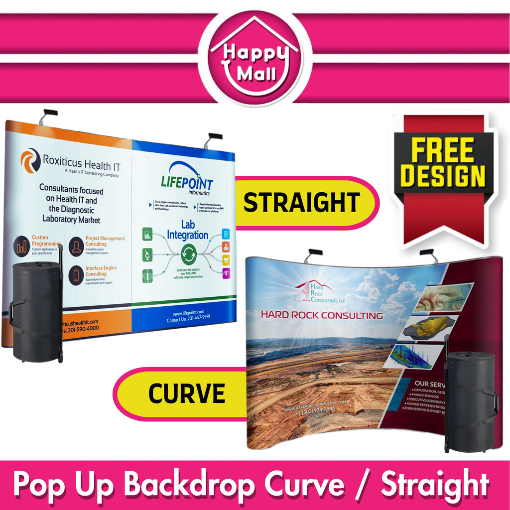Pop Up Backdrop Curve/Straight Photoshoot Event Backdrop (Printing With ...