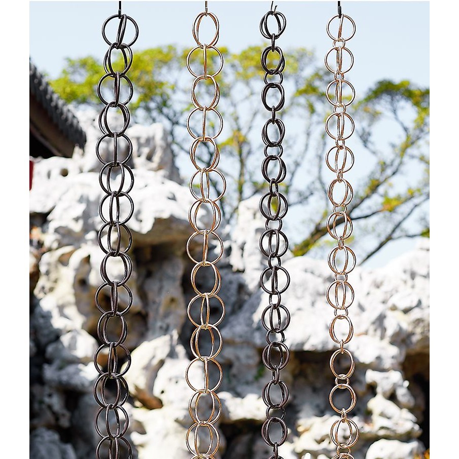 Metal Rain Chain Red Copper Temple Rain Chain Japanese Style Roof Drain ...