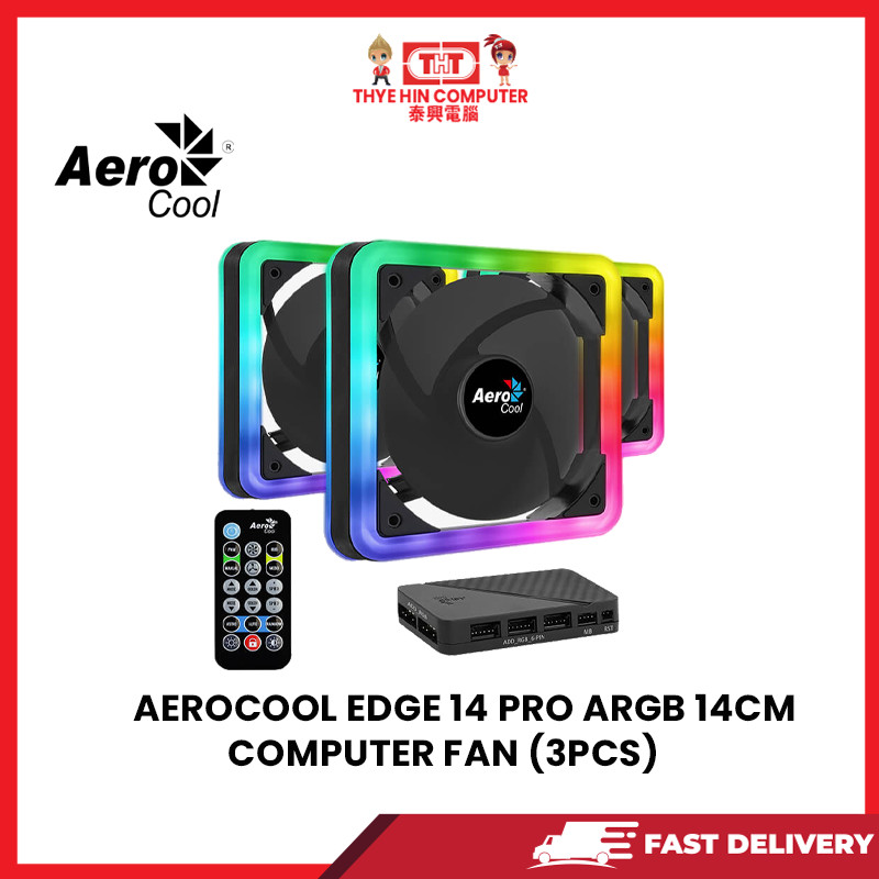 AEROCOOL EDGE 14 PRO ARGB 14CM COMPUTER FAN (3PCS) | Shopee Malaysia