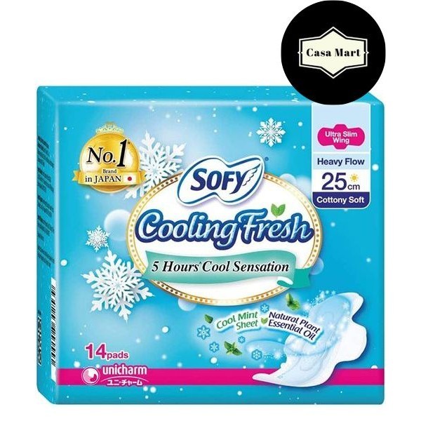 Sofy Cooling Fresh Day Ultra Slim Wing 14 pads 25cm | Shopee Malaysia