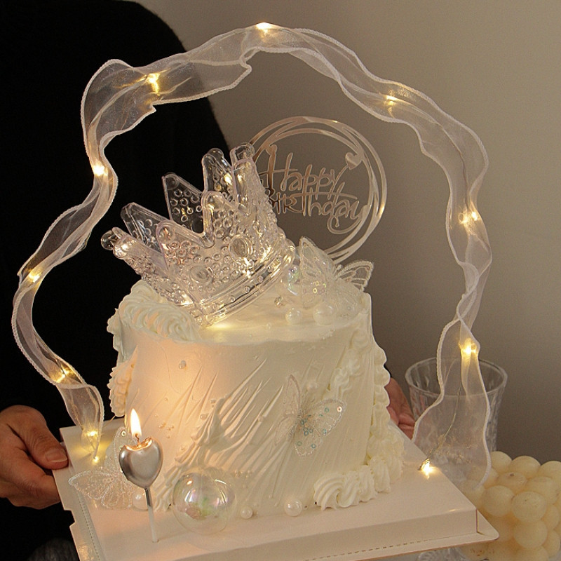 Goddess birthday cake decoration plugin crown ornament butterfly ...