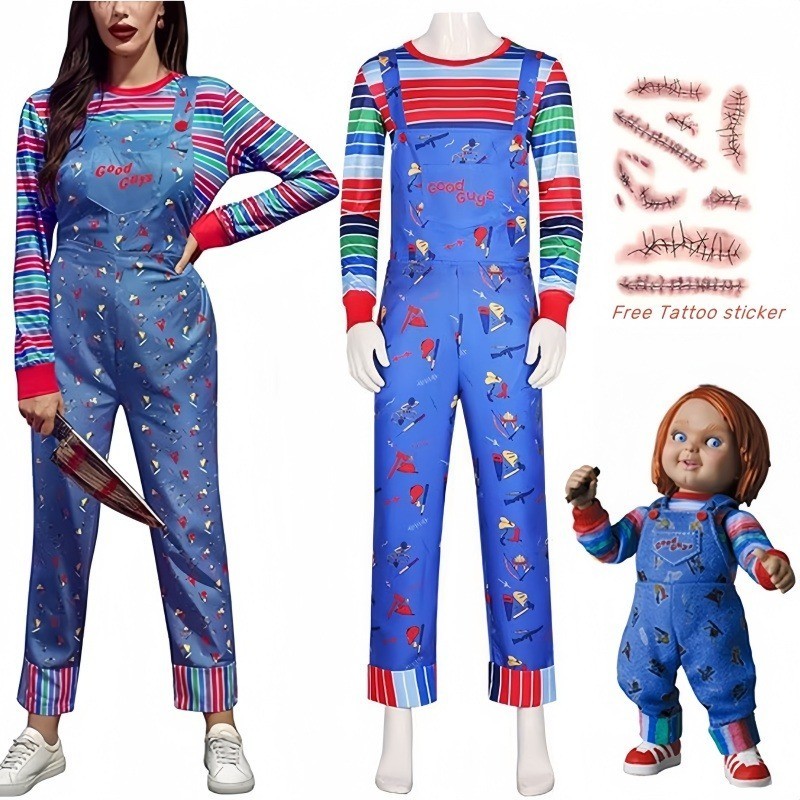 Chucky Halloween Cosplay Costume for Women Men's Play Horror Cos ...