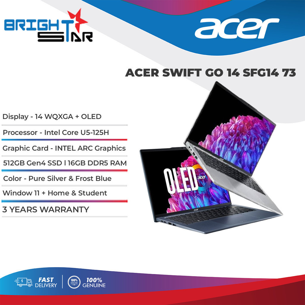 ACER Swift Go 14 SFG14-73-508Y/59A0 (14" WQXGA+OLED/U5-125H/16GB DDR5 ...