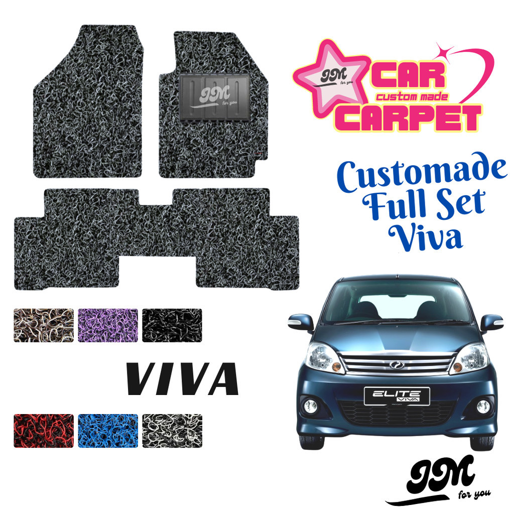 VIVA CAR CARPET Siap Potong Coil mat Anti Slip Karpet Custom Pre Cut ...