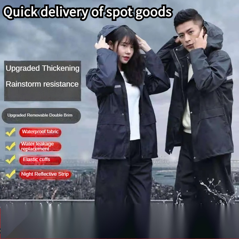 [ Ready Stock]Motorcycle Waterproof Raincoat Rain Pants Suit Men Women ...