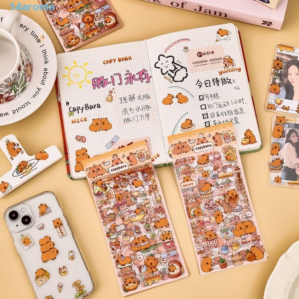 AROMA Stacking Capybara Stickers, Capybara Kawaii Bathing Capibara ...