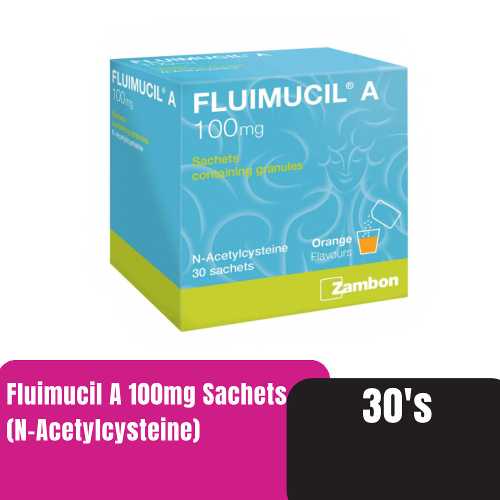 FLUIMUCIL A 100mg 30's for Cough, Phlegm, Phlegm Medicine, Ubat Batuk ...
