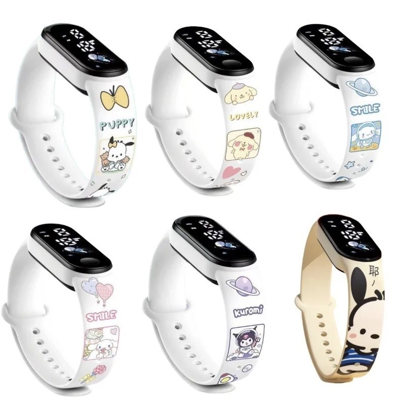 Pochacco Watch Sanrio Accessories Kuromi Watch Cinnamoroll Led ...