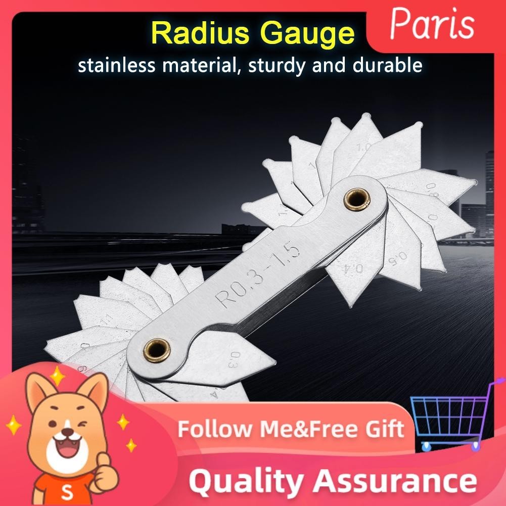 Superparis Radius Fillet Gauge Stainless Steel Concave Convex Measuring ...
