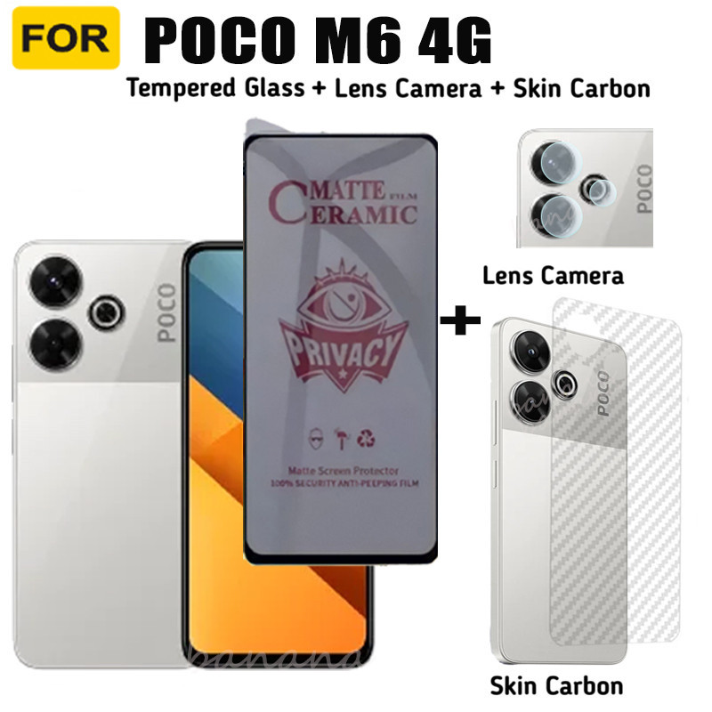 Poco M6 4G Privacy Tempered Glass For Poco C65 M6 Pro 4G F6 Pro X6 Pro ...