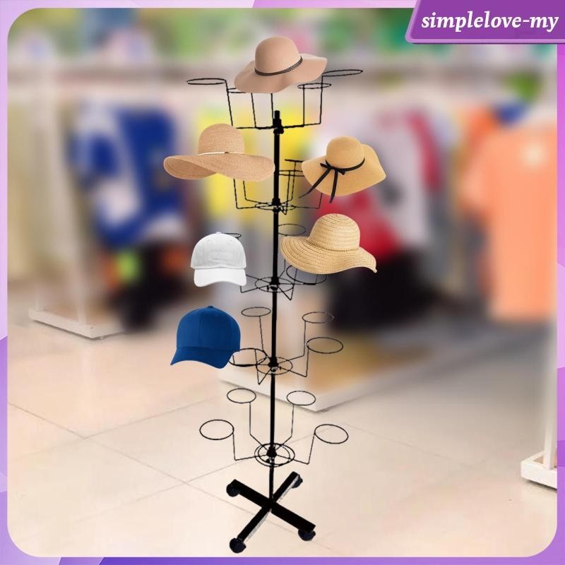 [SimpleloveMY] Retail Hat Display Rack Freestanding Rotating Hat Rack ...