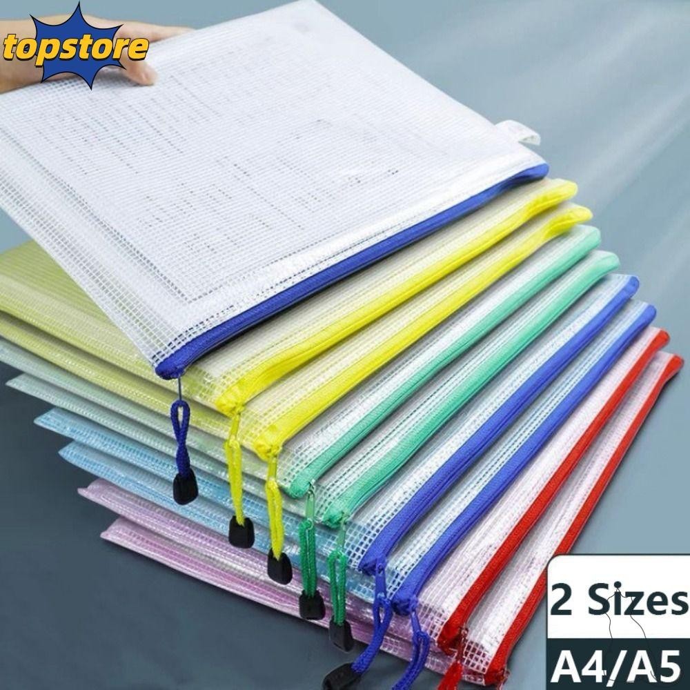 TOPSTORE Zipper Grid Bag, Thickened Large-Capacity File Bag, High ...
