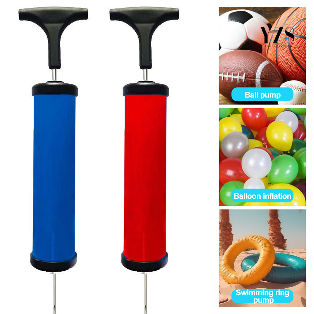 Y-S Basketball Pump with Needles Nozzle & Extension Hose Pull Inflator ...