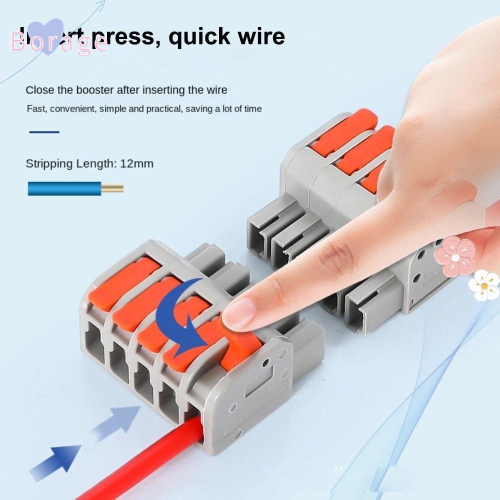 BORRAONE Wire Connector, Mini Universal Compact Quick Terminal Block ...