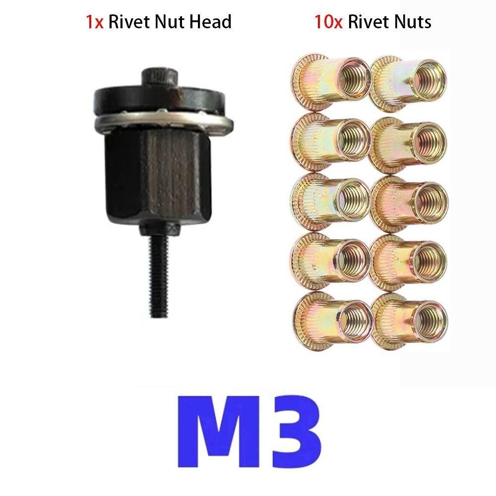 UMISTY 11Pcs/Set Hand Rivet Nut, Mandrel Staple M3 M4 M5 M6 M8 M10 ...