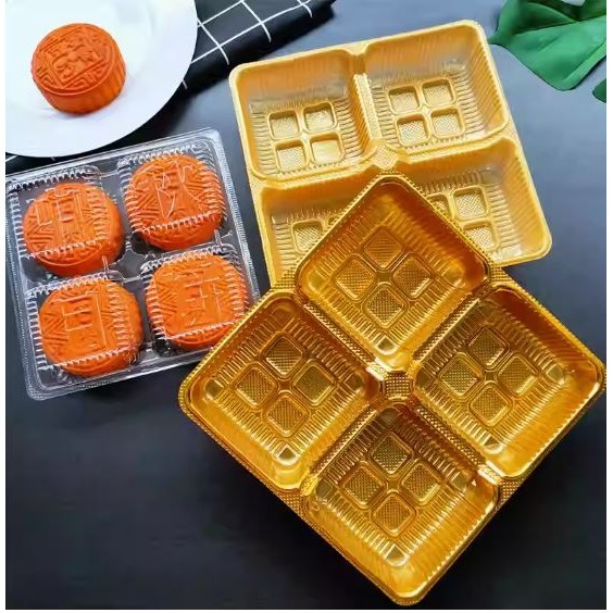 10pcs/pack Mooncake Plastic tray 4in1/ 四粒装透明托 (2921) | Shopee Malaysia