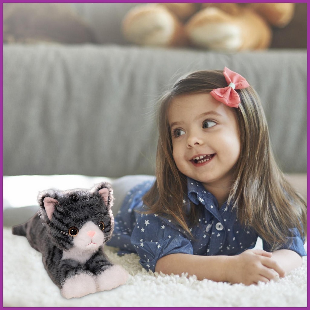 Stuffed Cat Plush Simulation Cat Shape Cute Soft Stuffed Toys Huggable ...