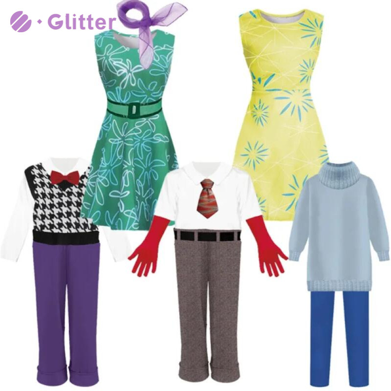 Movie Inside Out 2 Joy Cosplay Costume For Kids Girl Cartoon Character ...