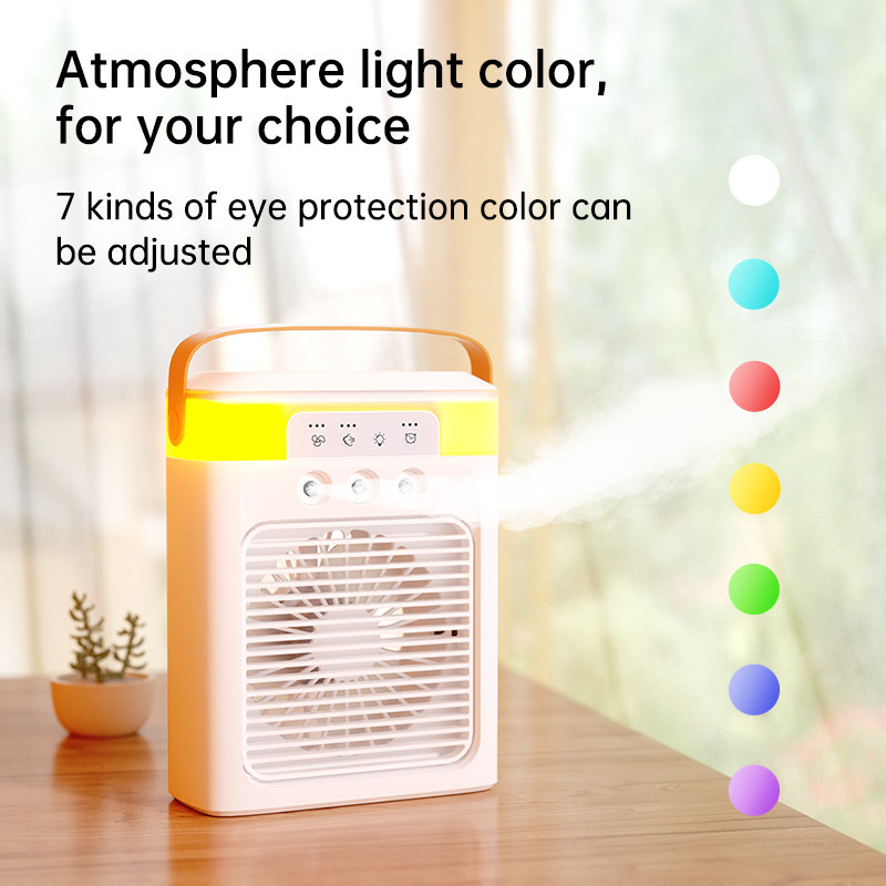 Air Cooler Fan 3 in 1 Mini Portable Fan Humidifier with Colors LED ...