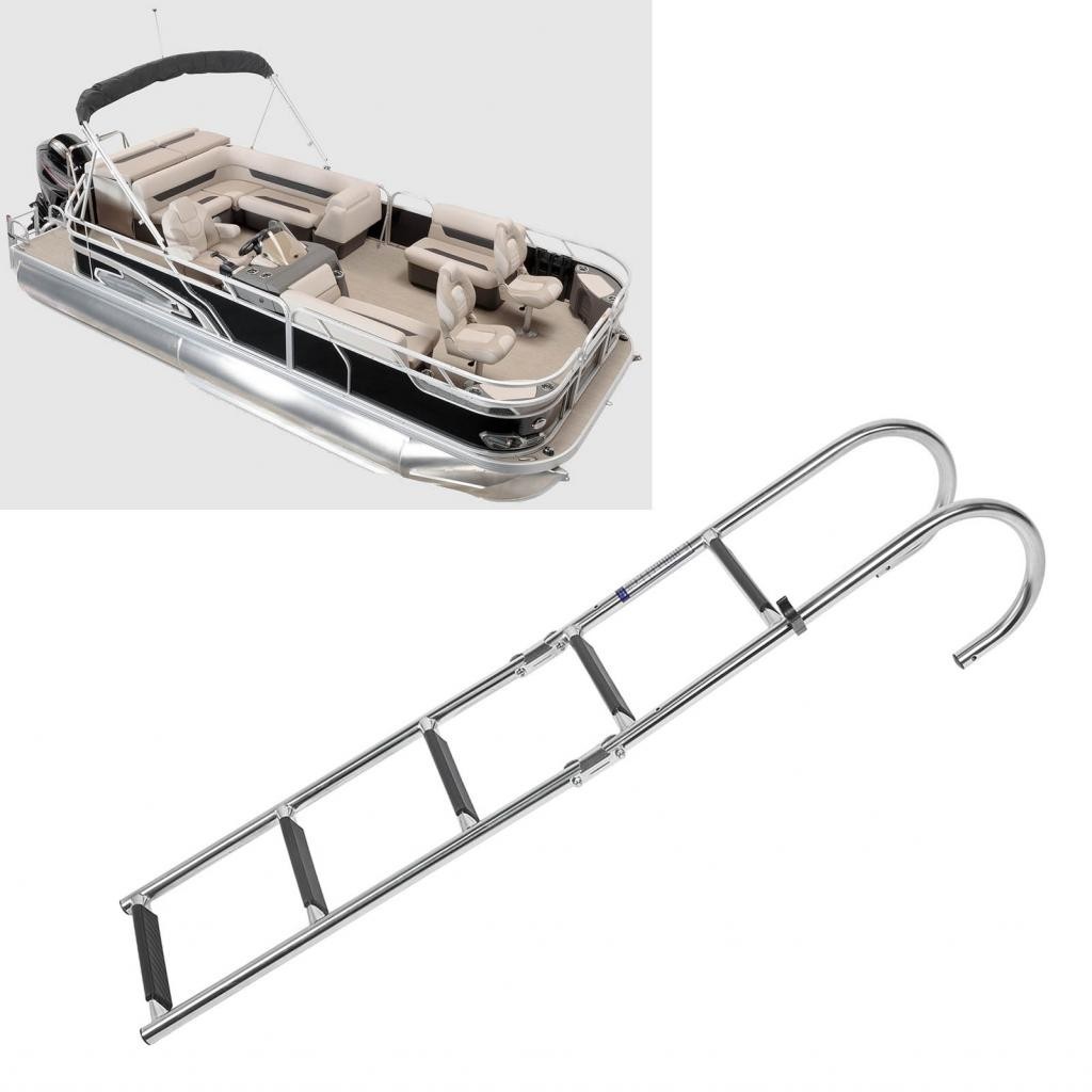 Sudi Folding Pontoon Ladder Boat 5 Step Anti Slip Collapsible Arched ...