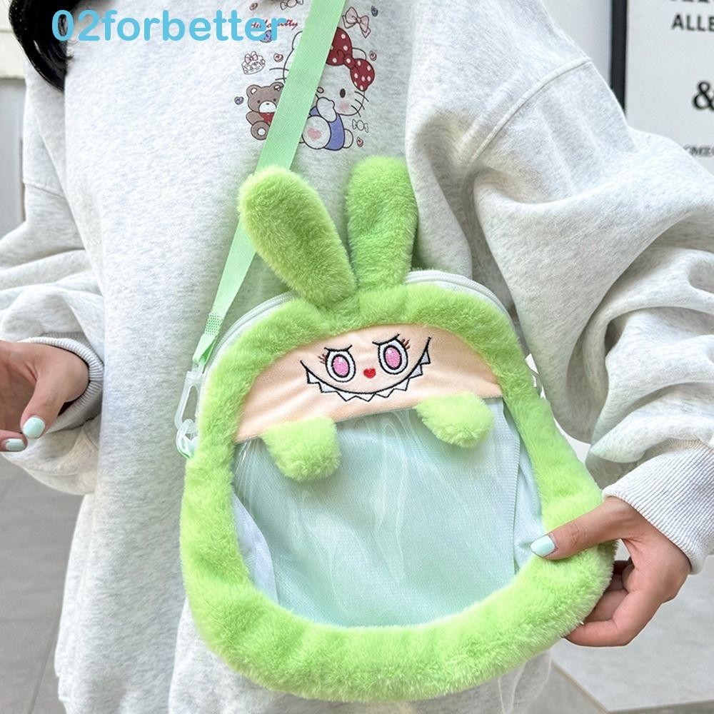 FORBETTER Labubu Crossbody Bag, Messenger Bag Transparent Jelly Bag ...