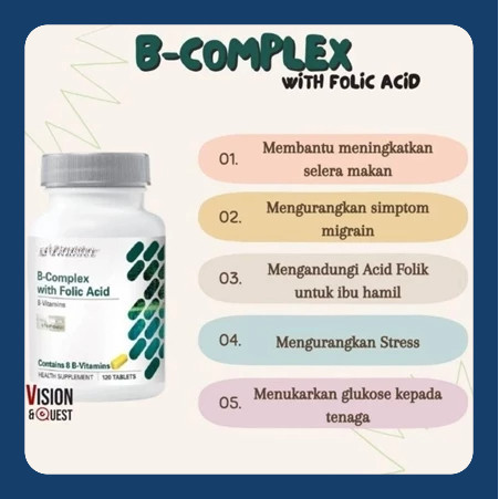 shaklee Complex Plus Vitamin B with Folic Acid [Complete With all Eight ...